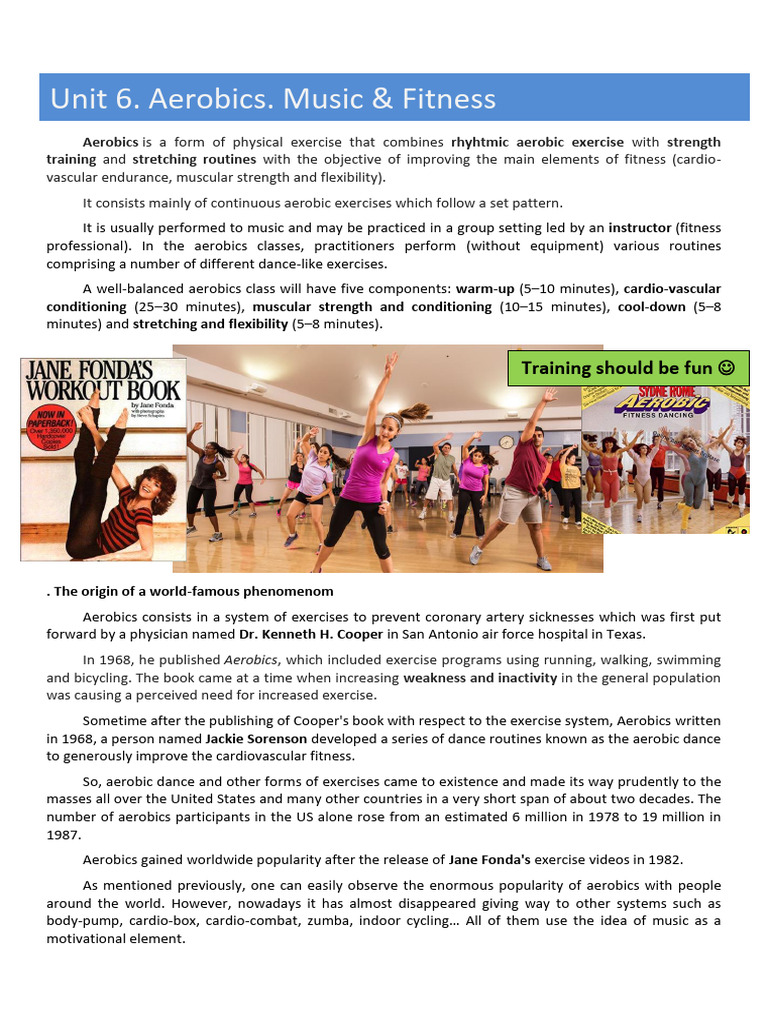 Unit 6. Aerobics. Music Fitness | PDF | Management Of Obesity ...