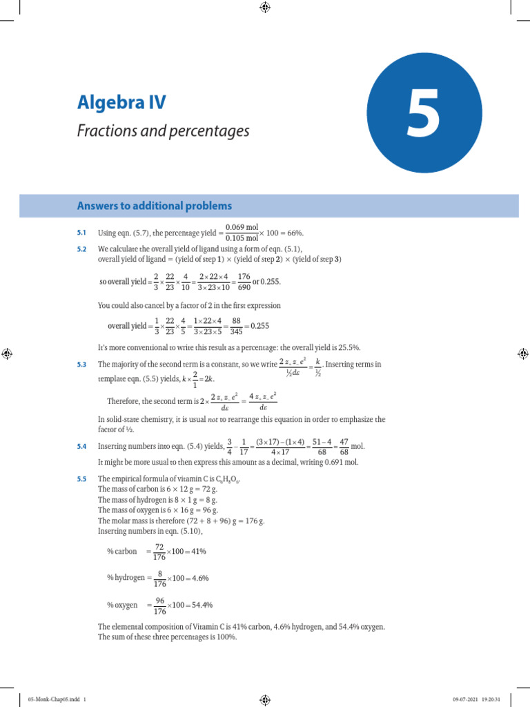 05 Monk Chap05 | PDF | Percentage | Chemistry