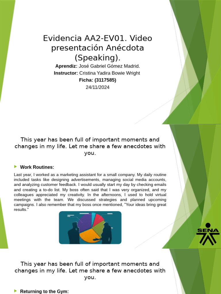 Evidencia AA2-EV01. Video Presentación Anécdota (Speaking) . | PDF | Cognition | Learning