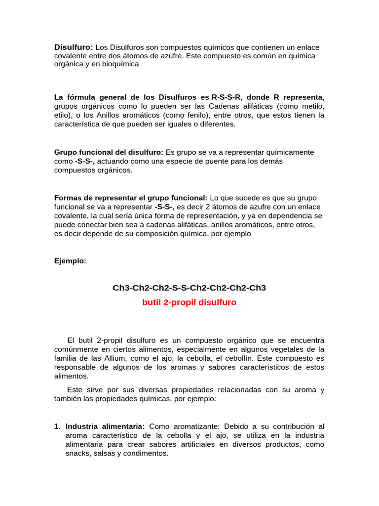 Disulfuro 1 | PDF