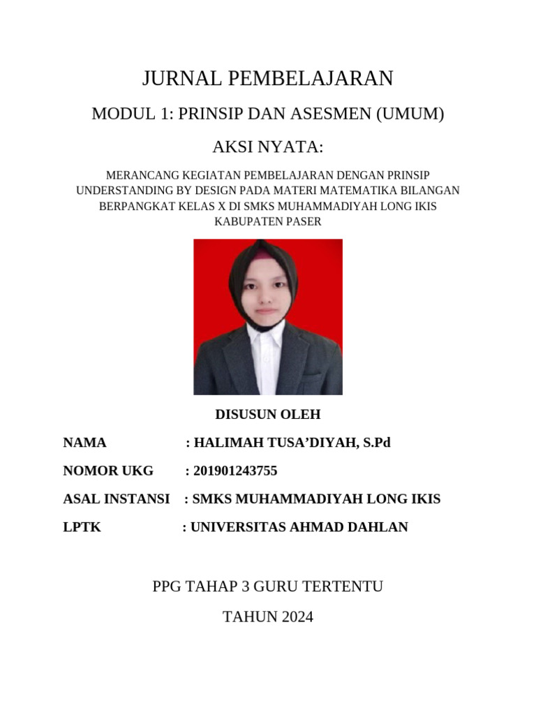 Jurnal Pembelajaran Modul 1 - Halimah Tusa'diyah | PDF