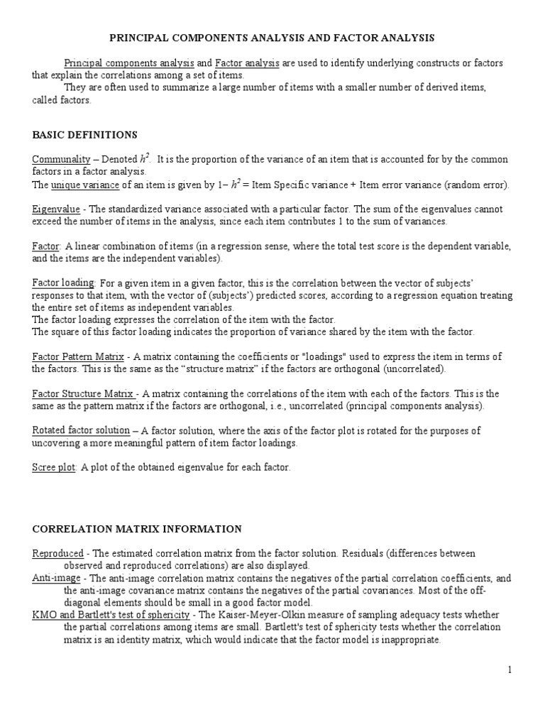 Understanding PCA and Factor Analysis | PDF | Factor Analysis | Principal Component Analysis