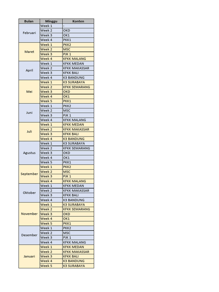 Jadwal Sosmed Kaizen 2025 1 | PDF