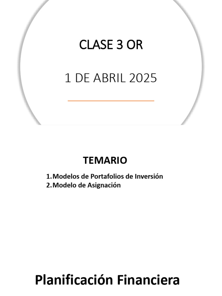 Clase 3 01042025 | PDF | Bancos | Inversiones