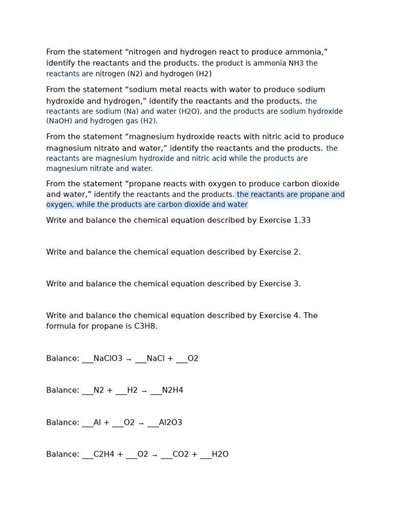 products and reactants | PDF