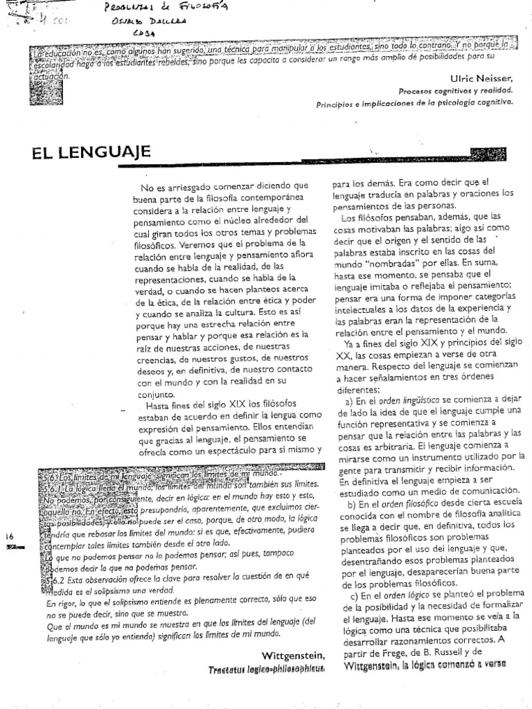 El Lenguaje - Dallera | PDF