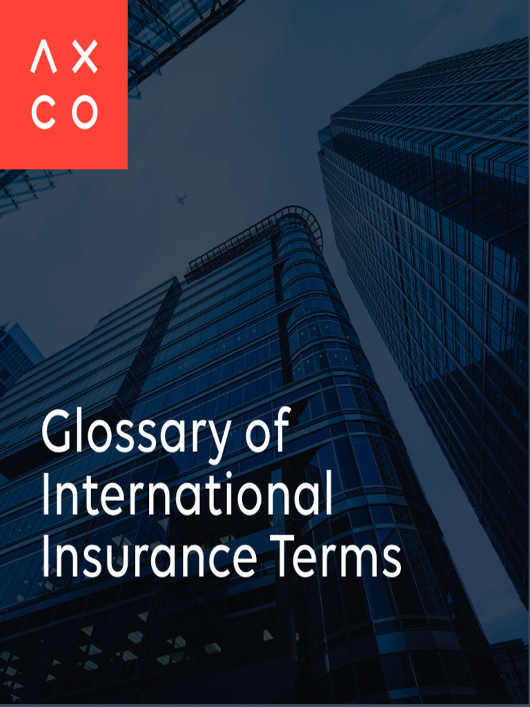 International Insurance Terms Glossary | PDF | Insurance | Deductible