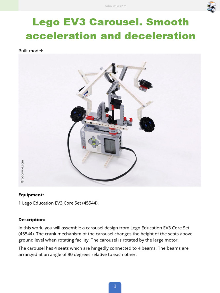 Lego EV3 Сarousel. Smooth acceleration and deceleration | PDF | Parameter (Computer Programming)