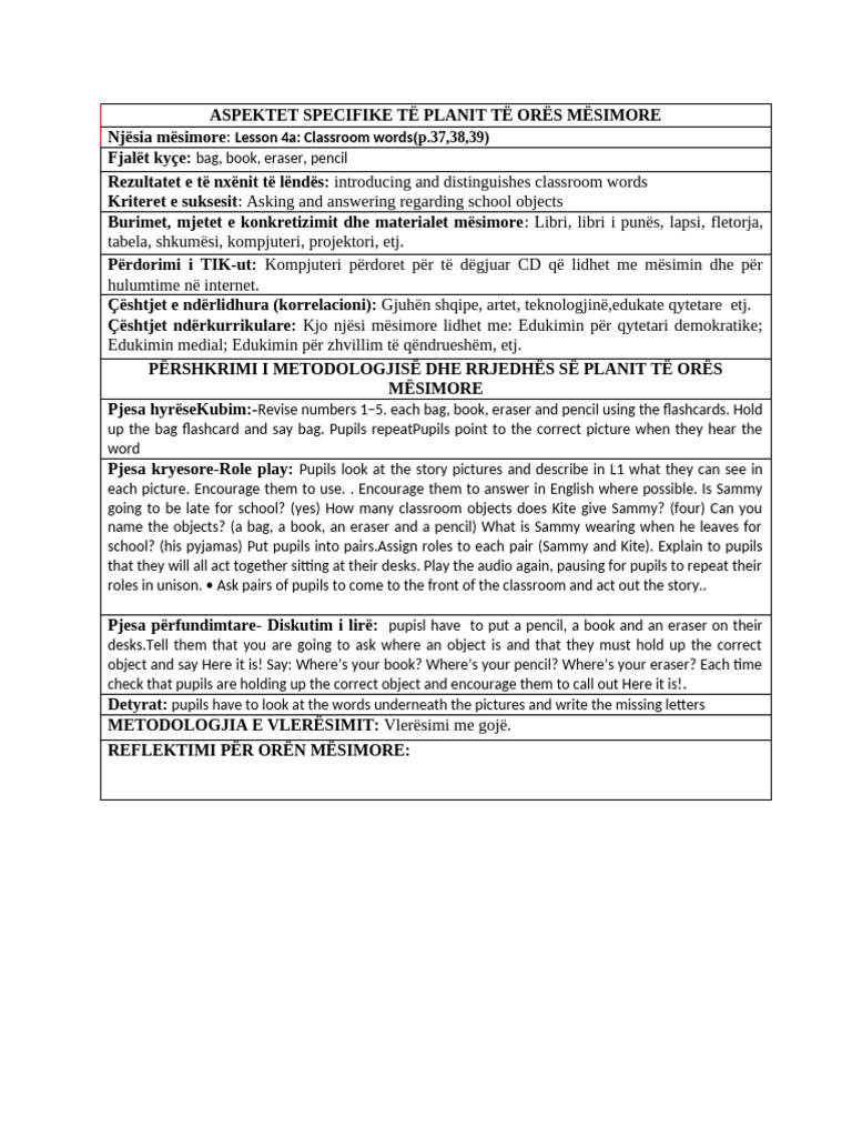 Classroom words | PDF
