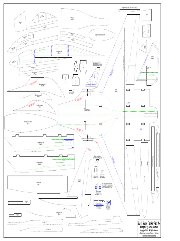 Su-37 Park Jet Plans (Parts Templates Nontiled) - 250429 - 005503 | PDF ...