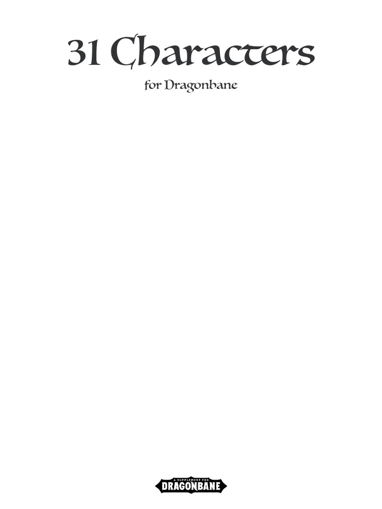 31 Characters (Spreads) PF | PDF