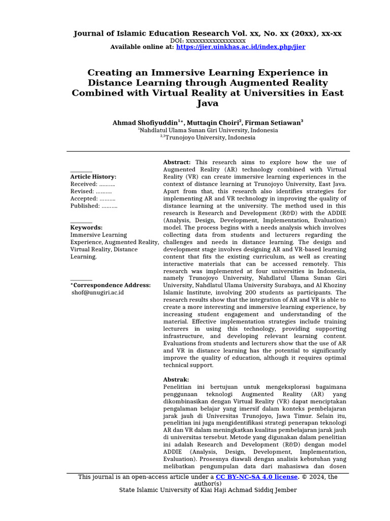 Creating An Immersive Learning Experience in Distance Learning Through ...