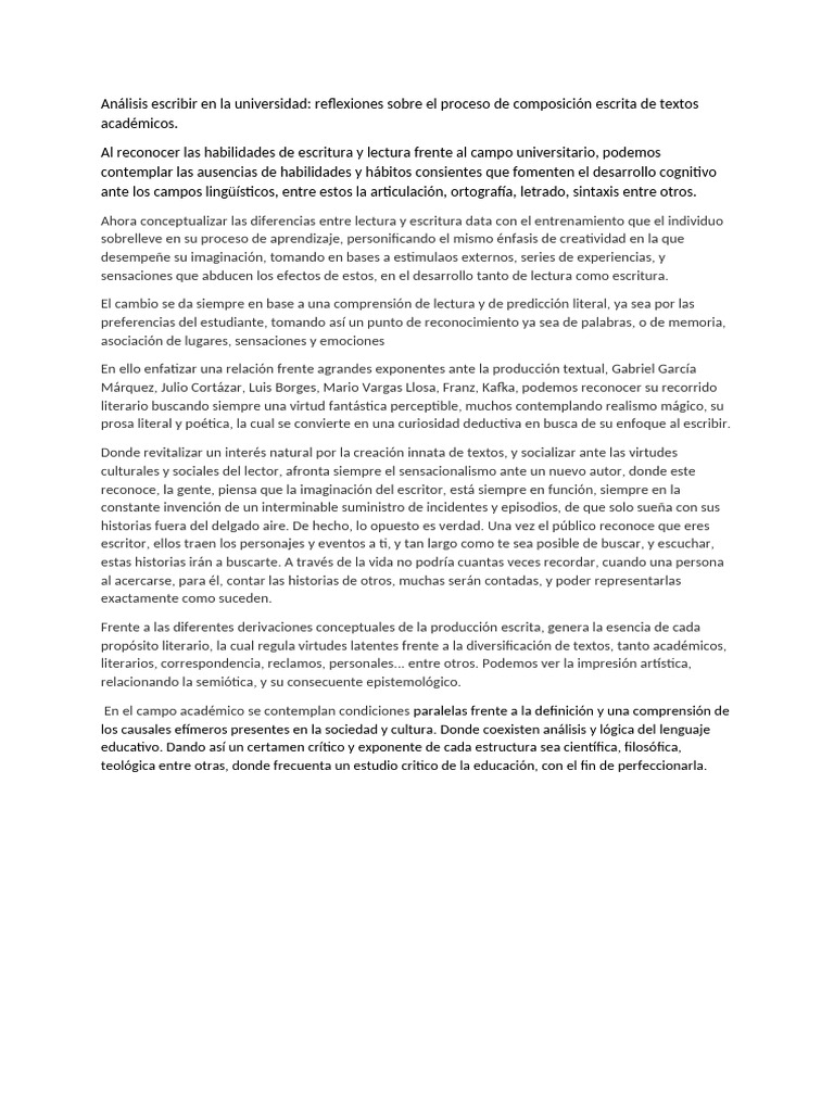 Reflexiones sobre escritura académica | PDF | Verdad | Educación en ...