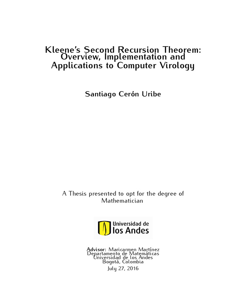 Kleene's Second Recursion Theorem: Overview, Implementation and Applications To Computer ...