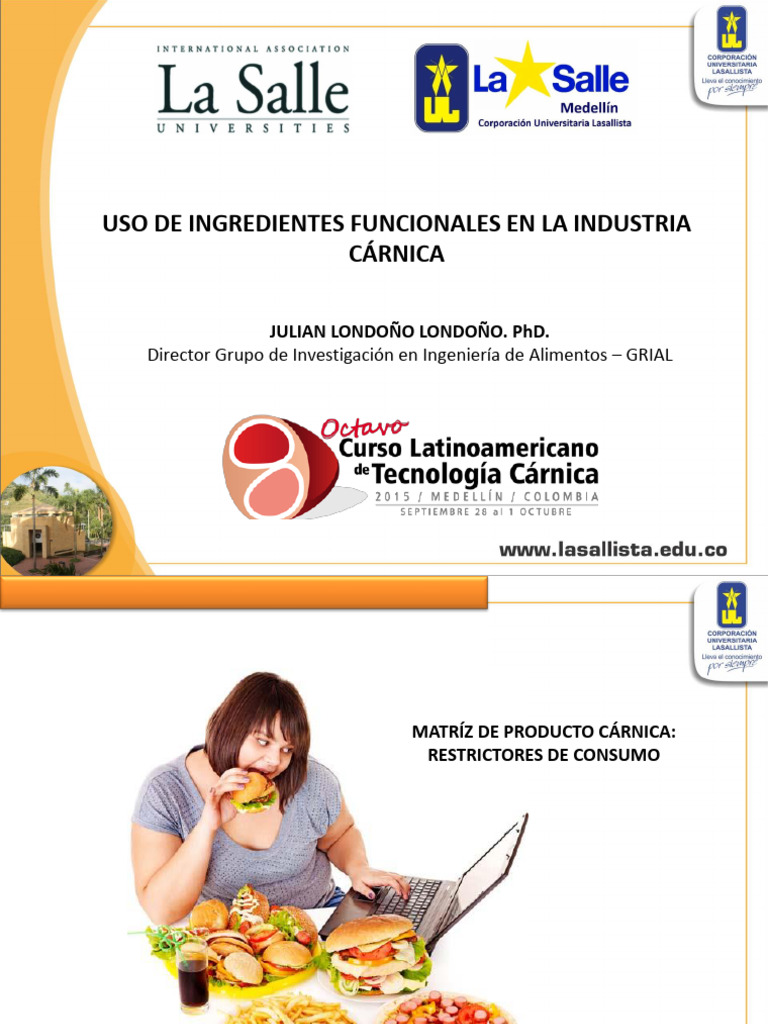 Ingredientes Funcionales en Productos Cárnicos | PDF | Fibra dietética ...