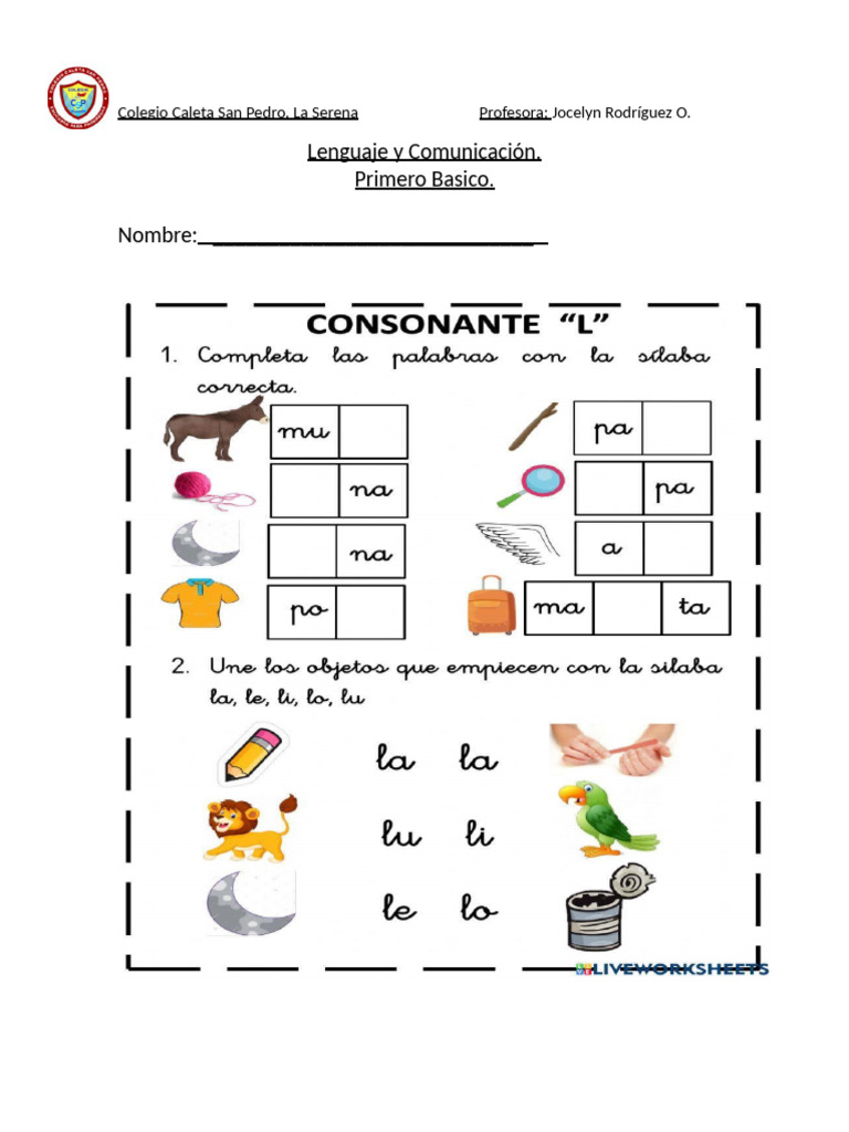 Guia Consonante L 2 | PDF