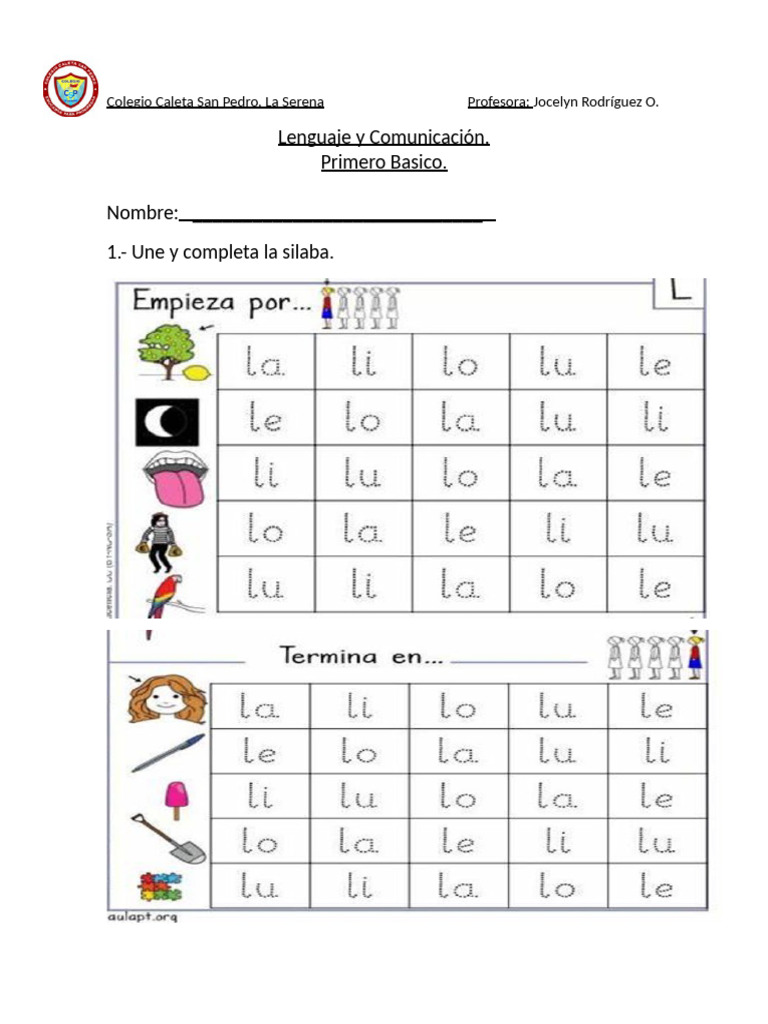 Guia Consonante L | PDF