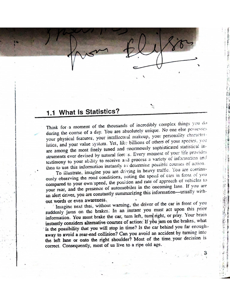 Statistics Material Elifson | PDF