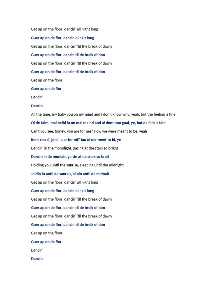 Letra - Dancin | PDF