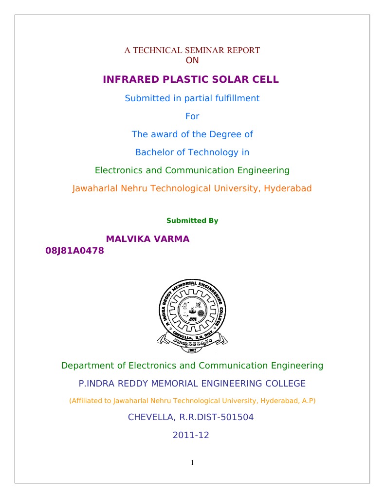 Infrared Plastic Solar Cell, 478 | PDF | Solar Cell | Solar Energy