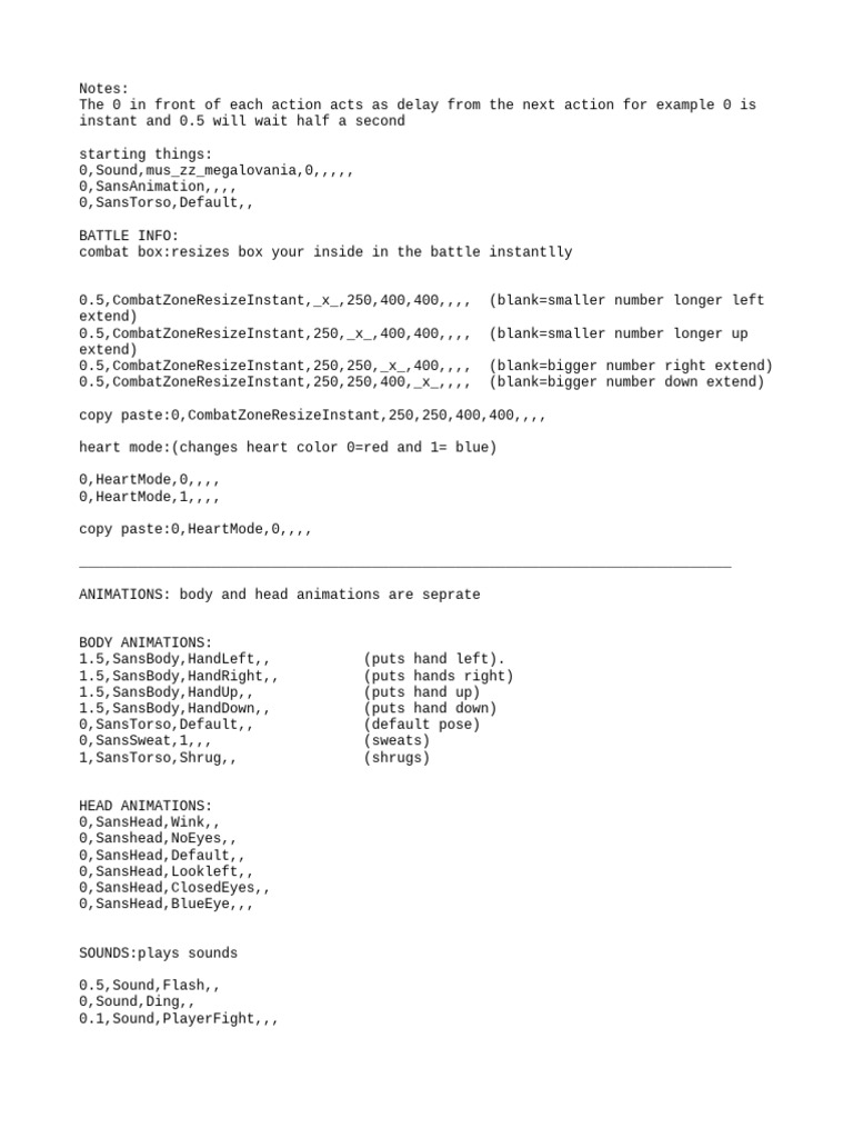 Sans Battle Animation and Attack Guide | PDF