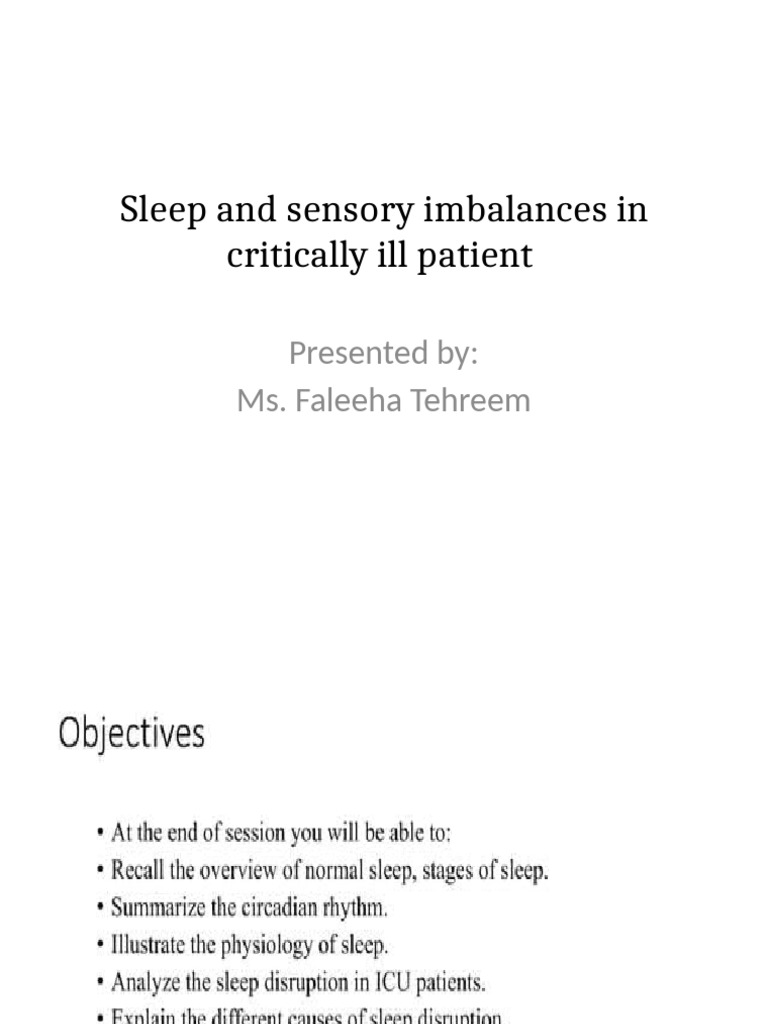 Sleep Disturbance in ICU | PDF