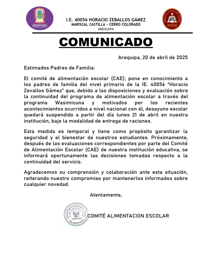 COMUNICADO | PDF