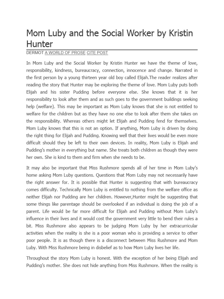 Mom Luby's Care vs. Bureaucratic Barriers | PDF