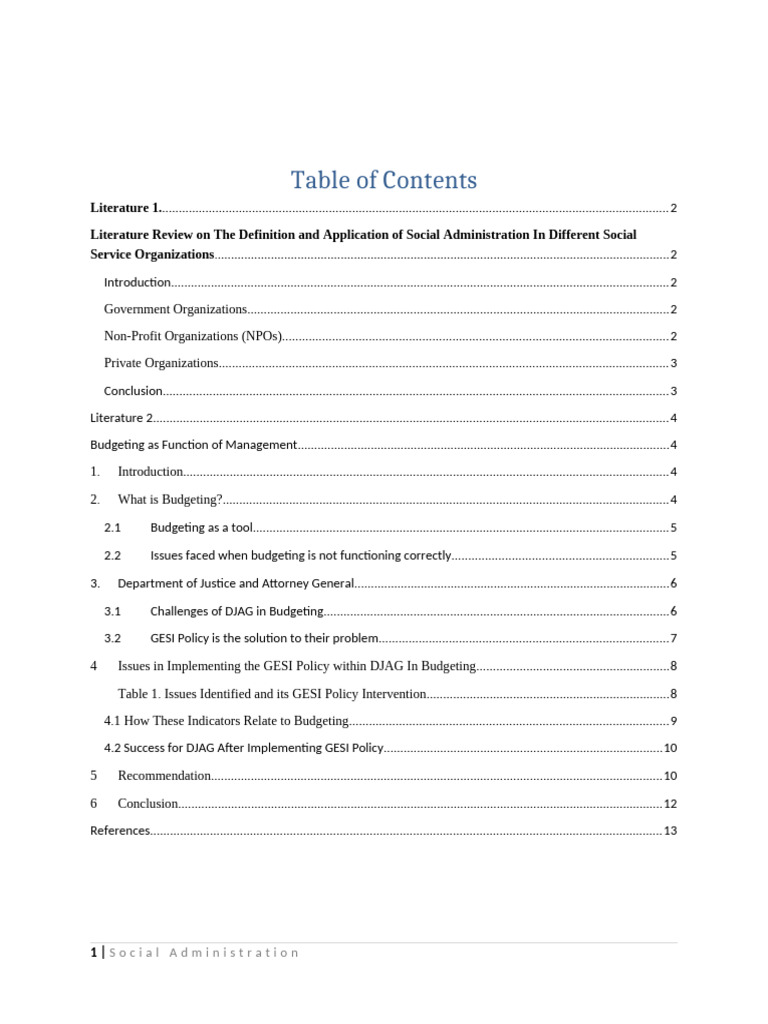 Social Administration in Service Organizations | PDF | Governance | Policy