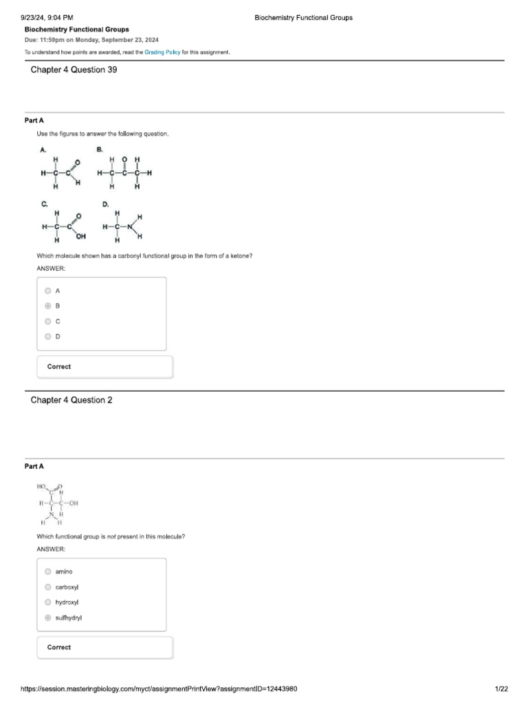 Biochem Functional Groups MB | PDF