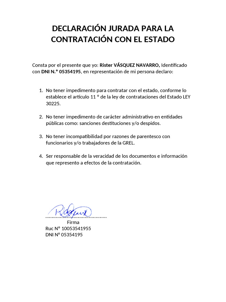 Anexo 04 - Formato DJ | PDF