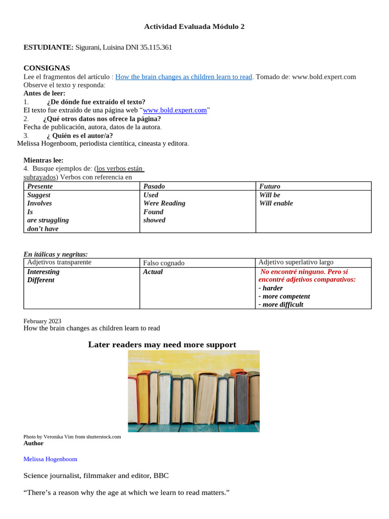 Actividad Evaluada Módulo 2 | PDF | Neuroplasticity | Brain