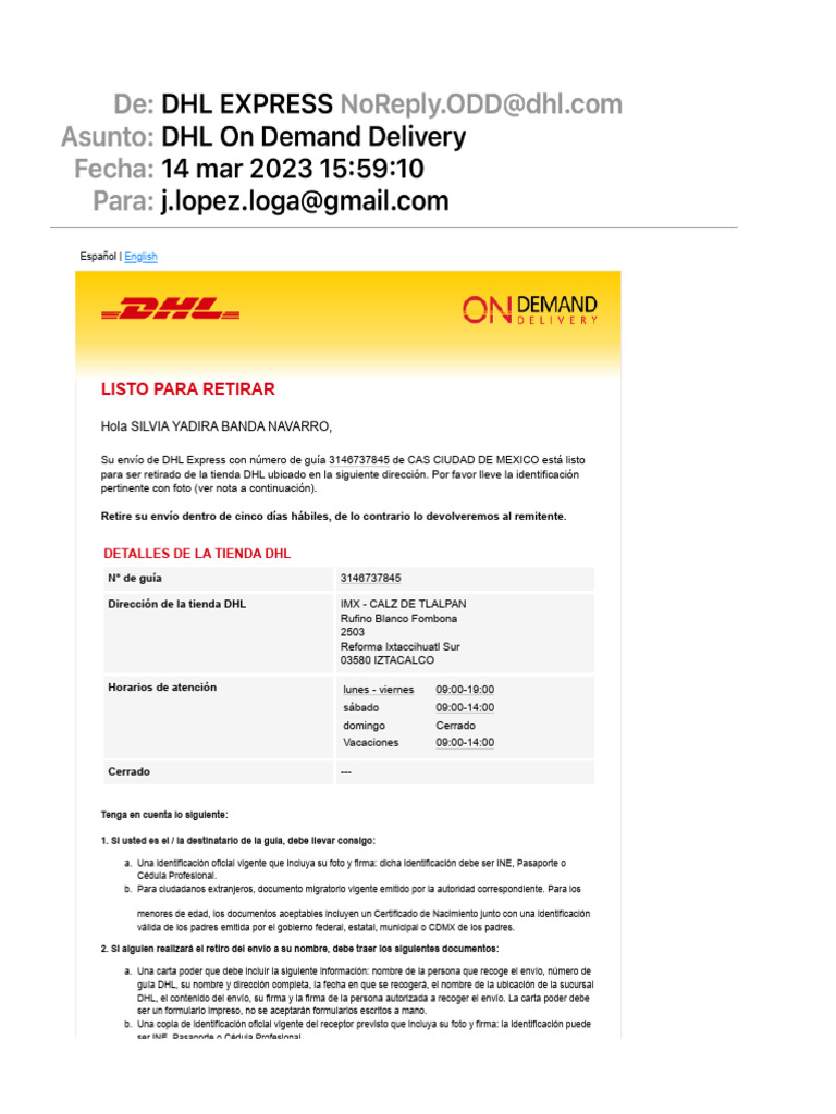 DHL On Demand Delivery | PDF | Información del gobierno | Gobierno y ...