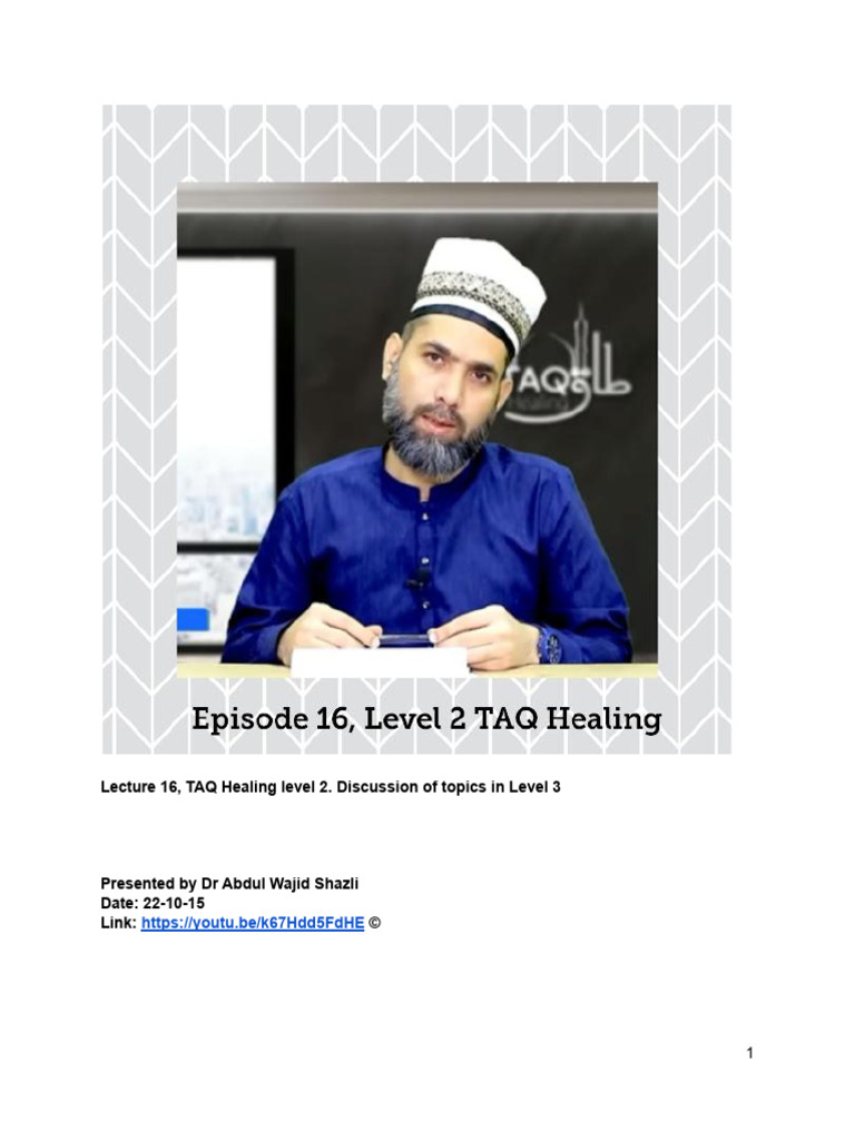 TAQ Healing Level 2 Overview by Dr. Shazli | PDF | Abrahamic Religions ...