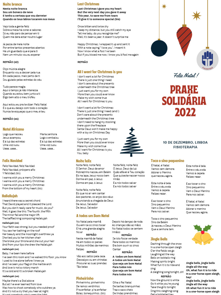 Cancioneiro Praxe SolidÃ¡ria Natal 2022 | PDF | Christmas Songs | Christmas