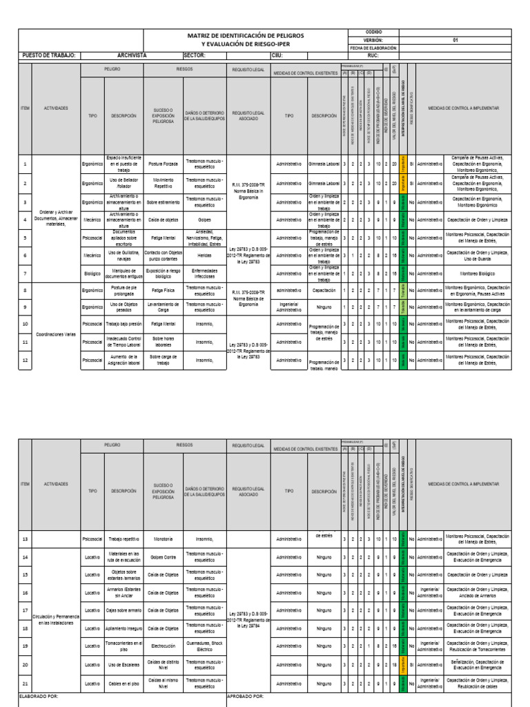 Matrices IPERC Org de Docm | PDF | Estrés (biología)