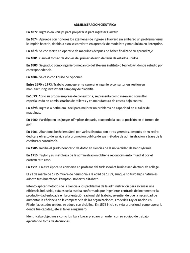 Administracion Cientifica | PDF