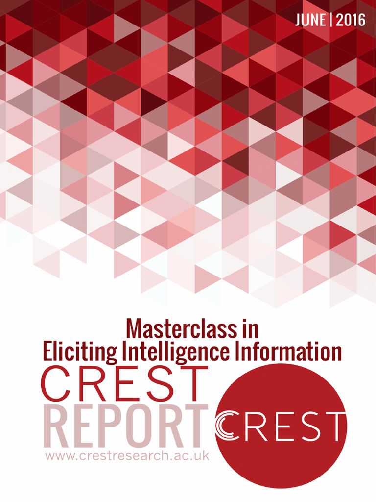 Report Masterclass in Eliciting Intelligence Information-2 | PDF | Deception | Interrogation