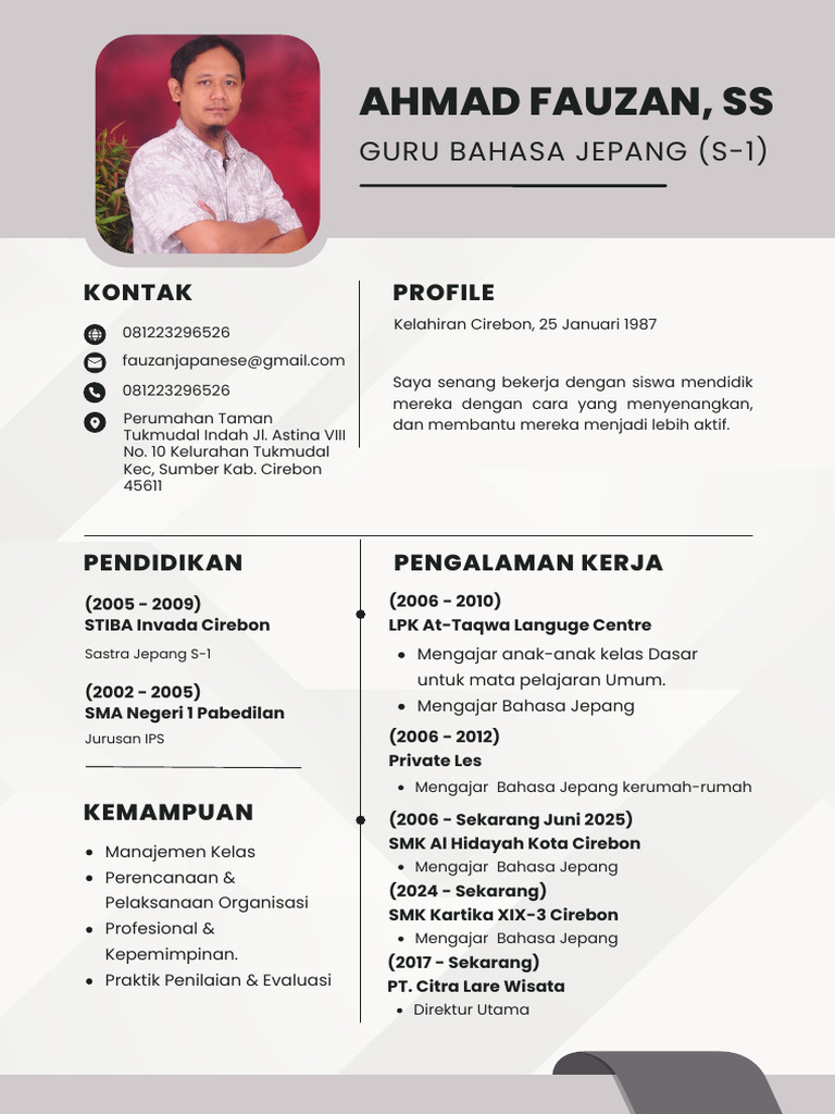 CV. Ahmad Fauzan, SS Kirim SMK Pariwisata Kosgoro | PDF