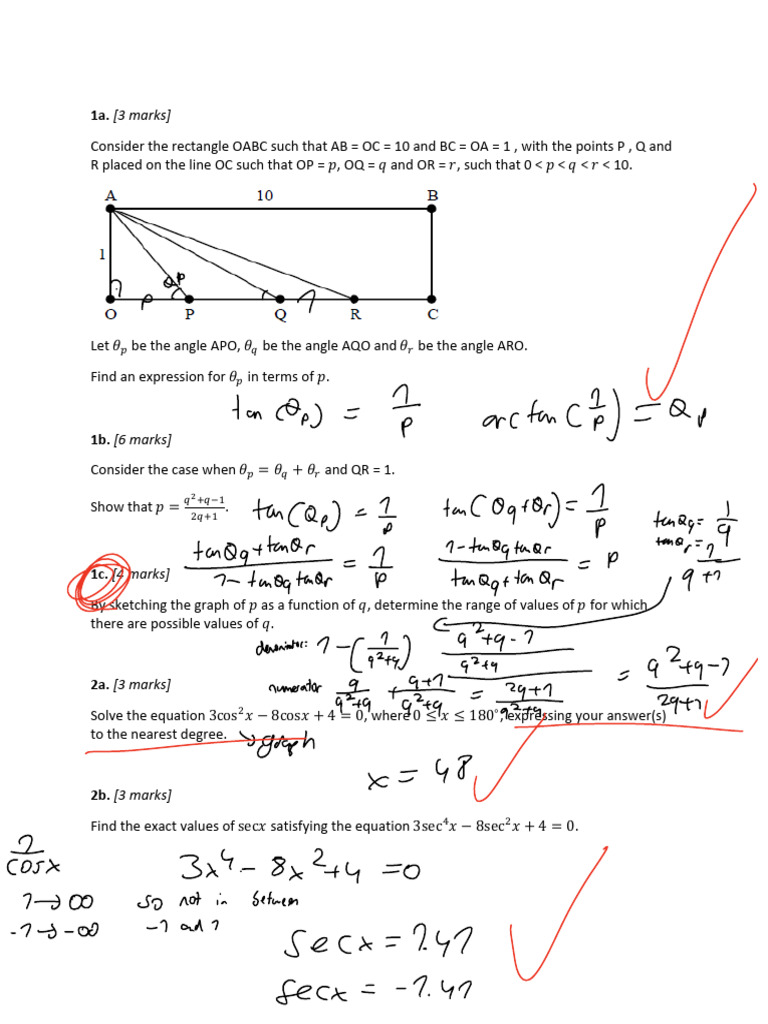 Trigonometric Equations Paper2 HL 2 | PDF | Elementary Geometry ...