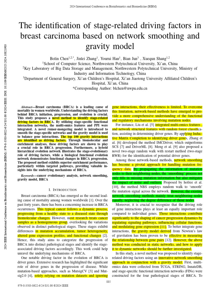 Bolin-Paper-The Identification of Stage-Related Driving Factors in Breast Carcinoma Based On ...