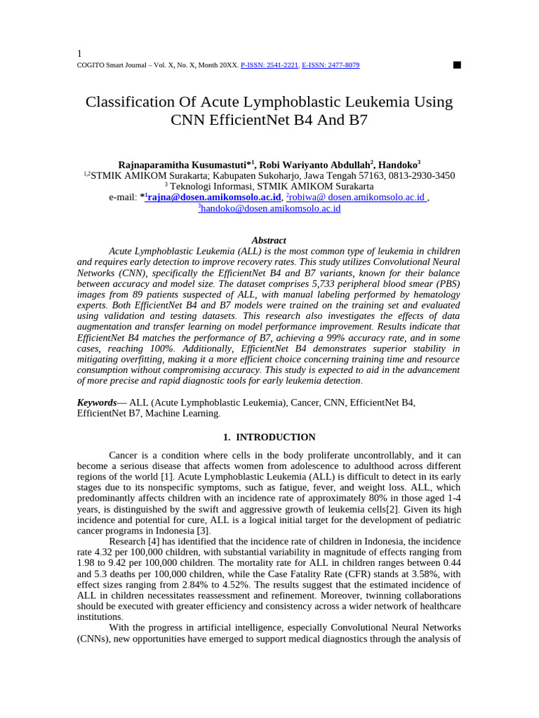 Classification of Acute Lymphoblastic Leukemia | PDF