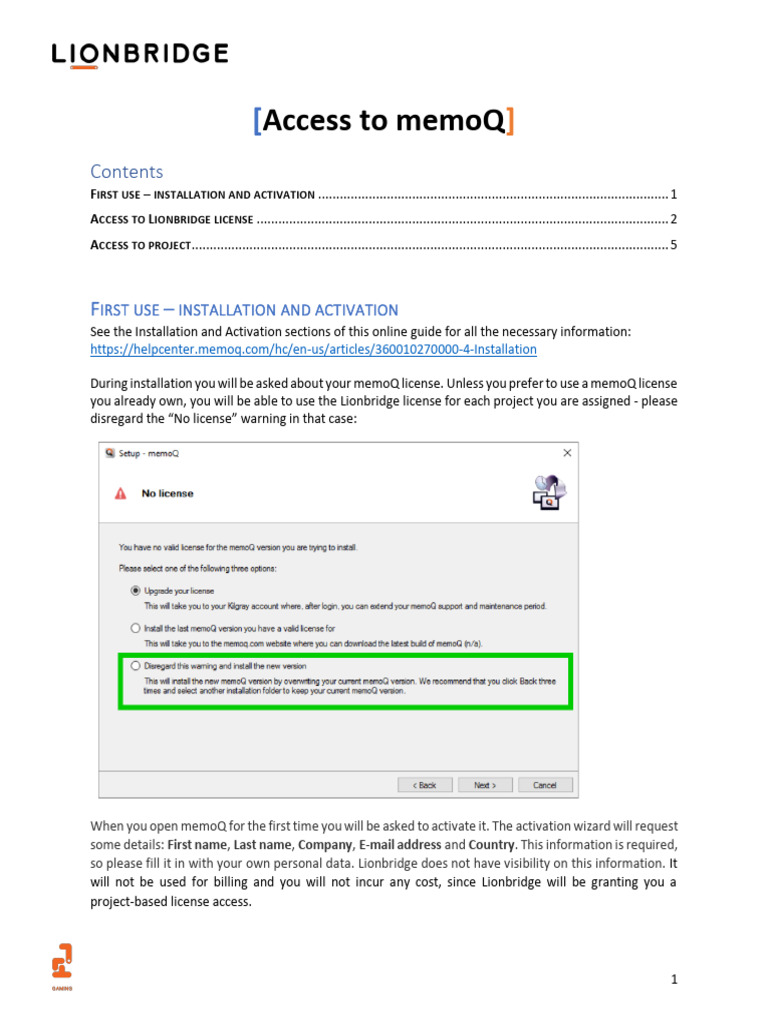 access-to-memoQ_Lionbridge | PDF | Login | Information Technology