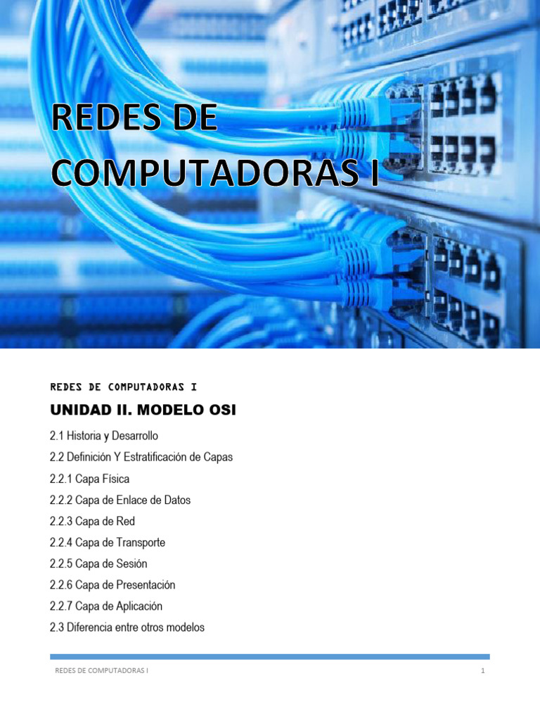 Clase 5.1 - Redes I - Modelo OSI | PDF | Red de computadoras | Modelo osi