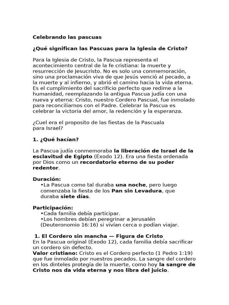 Documento (1) Celebrando Las Pascuas | PDF | Pascua de Resurrección ...