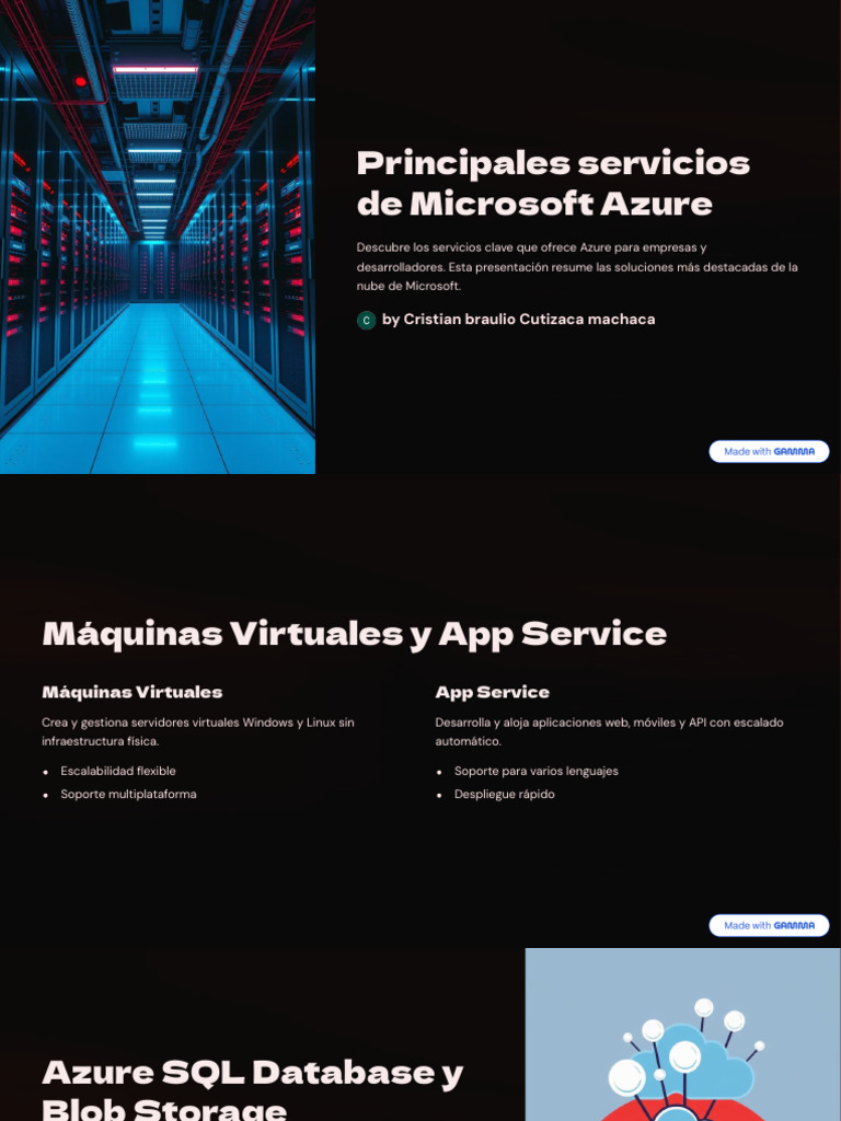 Principales Servicios de Microsoft Azure | PDF | Microsoft Azure | Internet de las Cosas