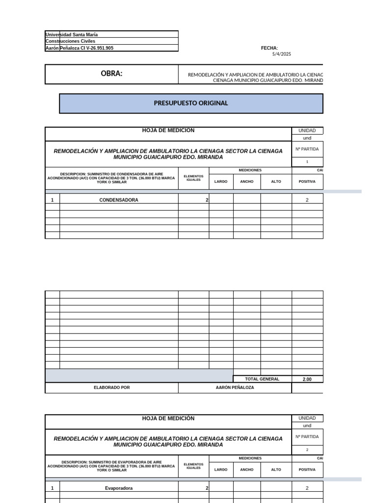 Proyecto La Cienaga Aaron Peñaloza Construcciones | PDF | Materiales de construcción | Temperatura