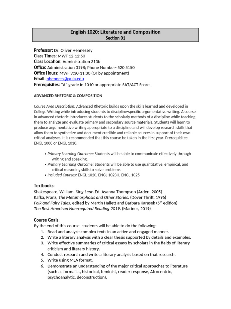 Advanced Rhetoric and Composition Course | PDF | Essays | Fairy Tales