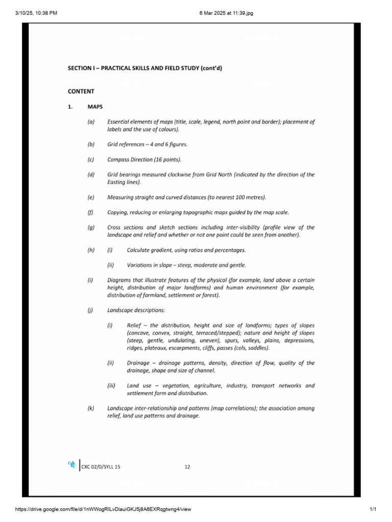 Geo Map Work Syllabus | PDF