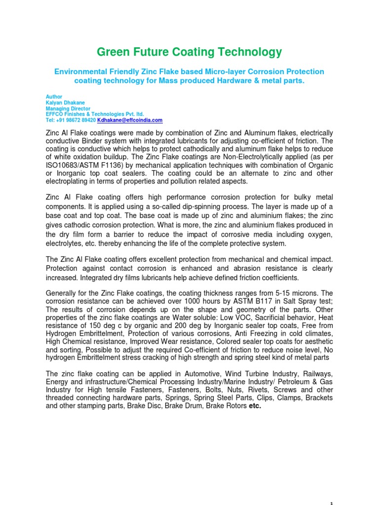 Zinc Flake Coating for Corrosion Protection | PDF | Corrosion | Aluminium